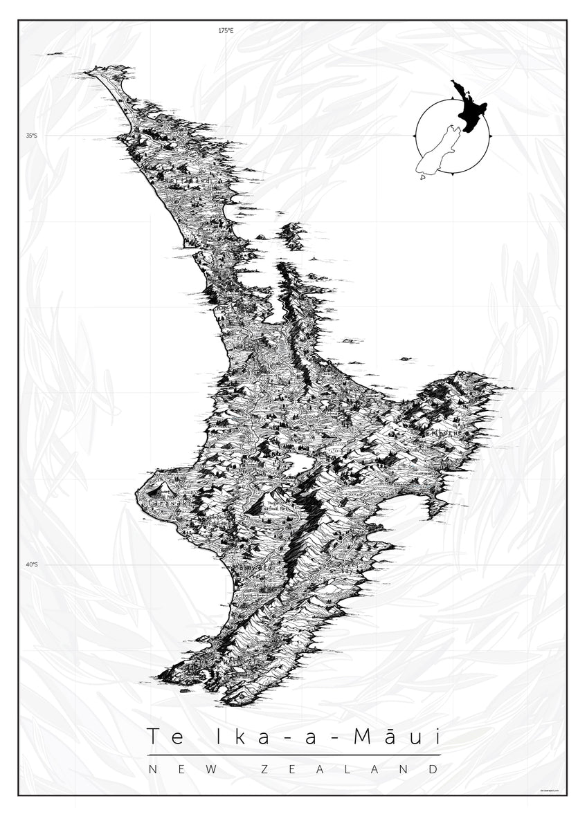 North Island NZ Map Art – Denise Map Art