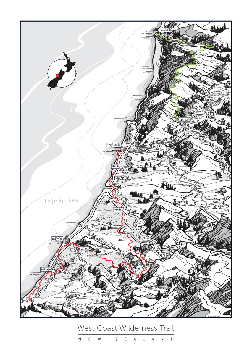West Coast Wilderness – Denise Map Art