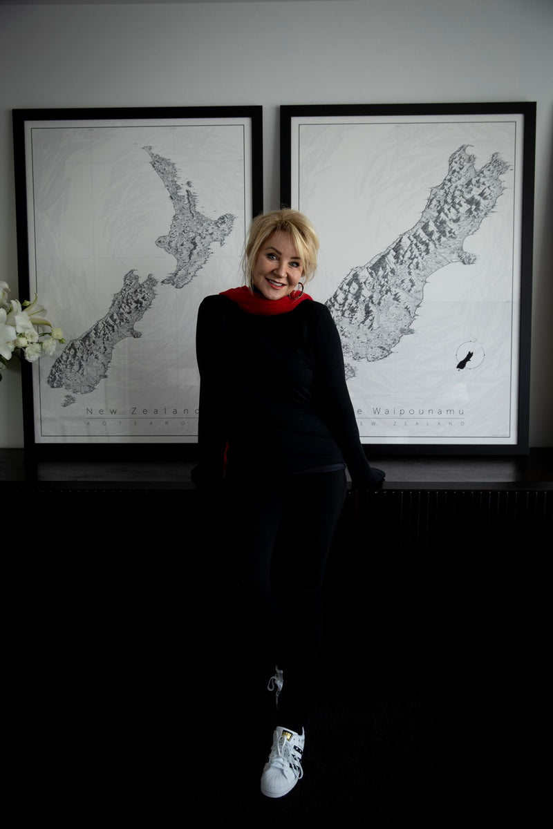 New Zealand Map Art by Denise | Hand-drawn New Zealand map artwork ...